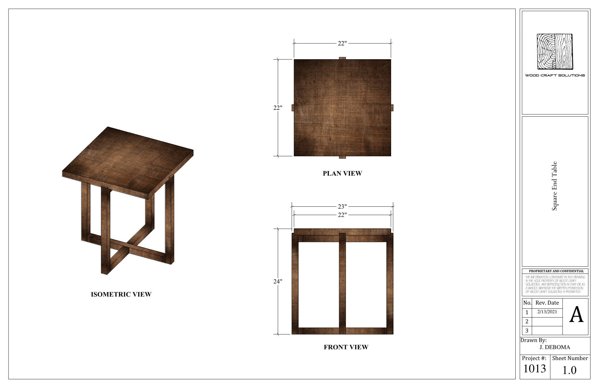 Square End Table Plans - Etsy