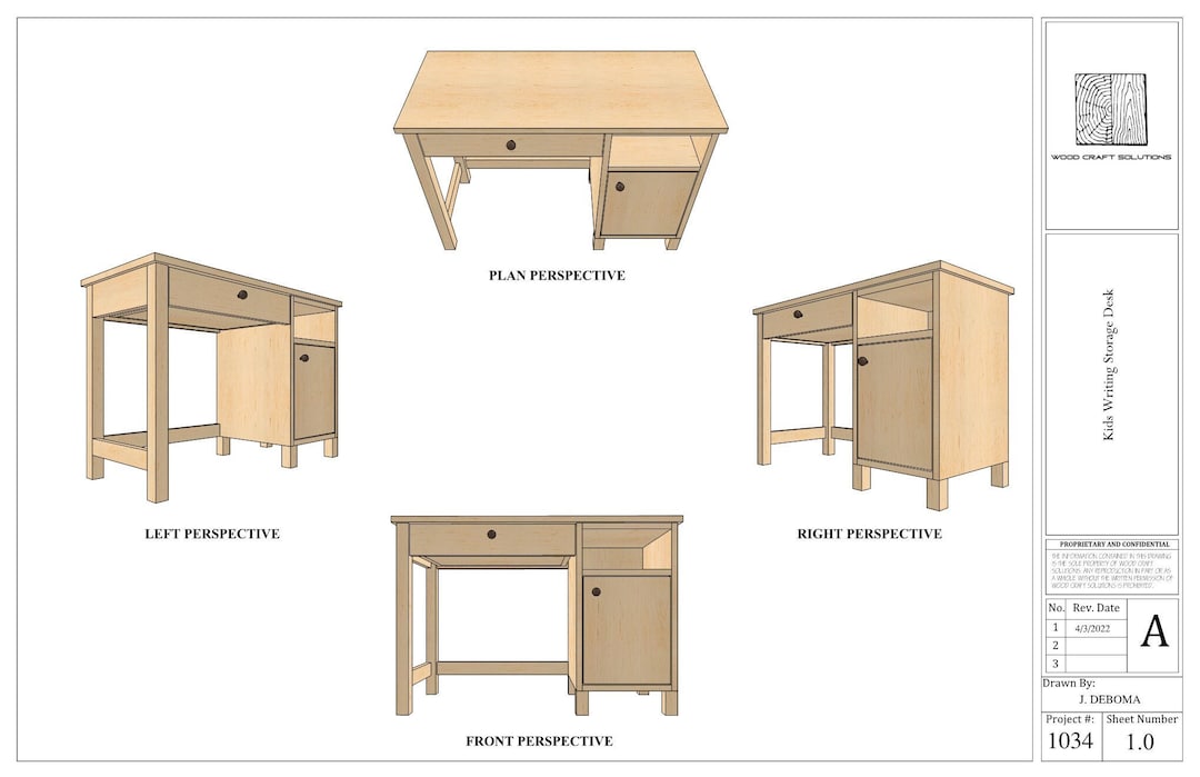 Kids Writing Storage Desk Plans - Etsy