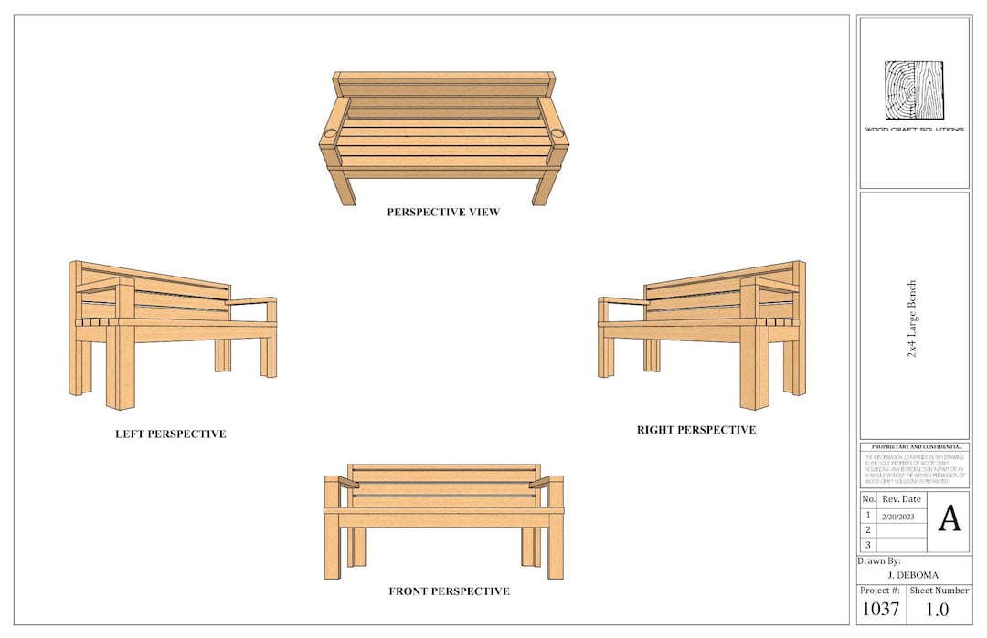 2x4 Large Bench Plans - Etsy