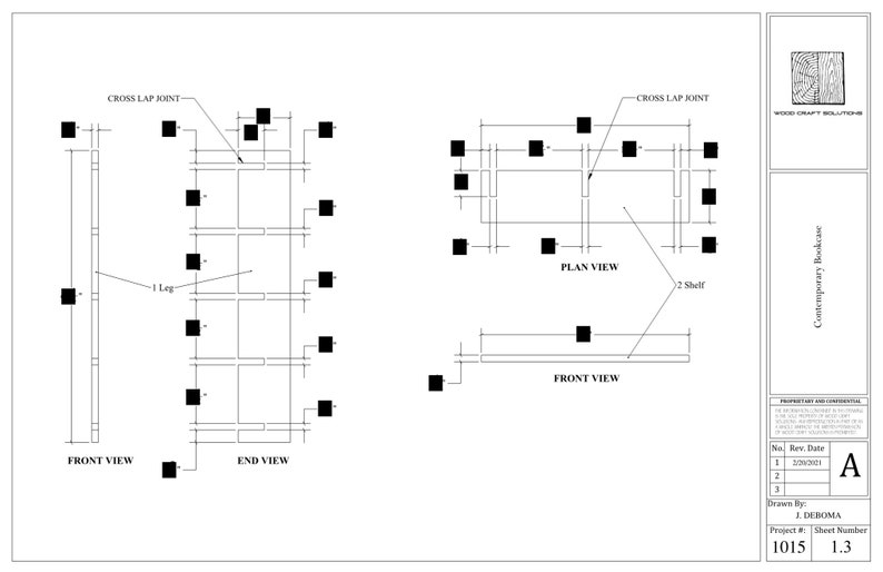 Modern Bookcase Plans - Etsy