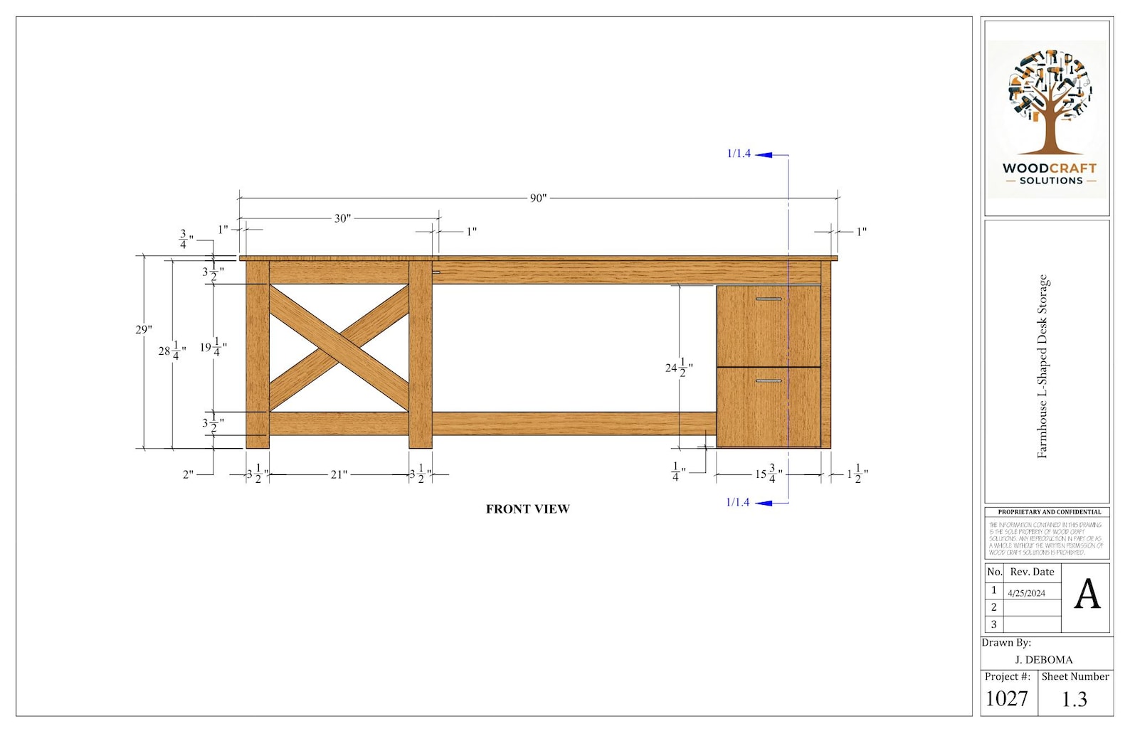 Farmhouse L-shaped Desk Storage Plans - Etsy
