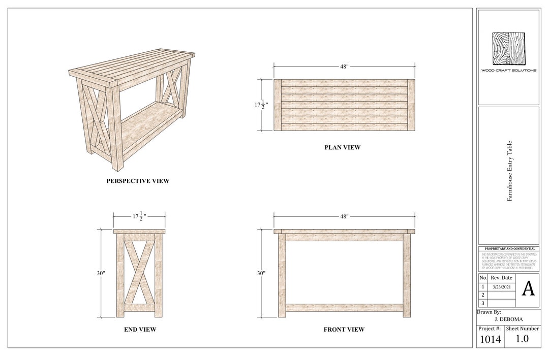 Farmhouse Entry Table Plans - Etsy