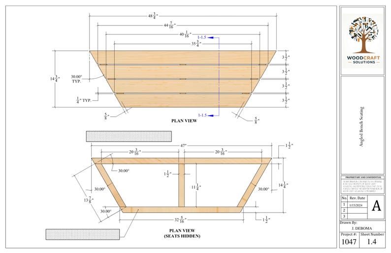 Hexagon Angled Bench - Etsy