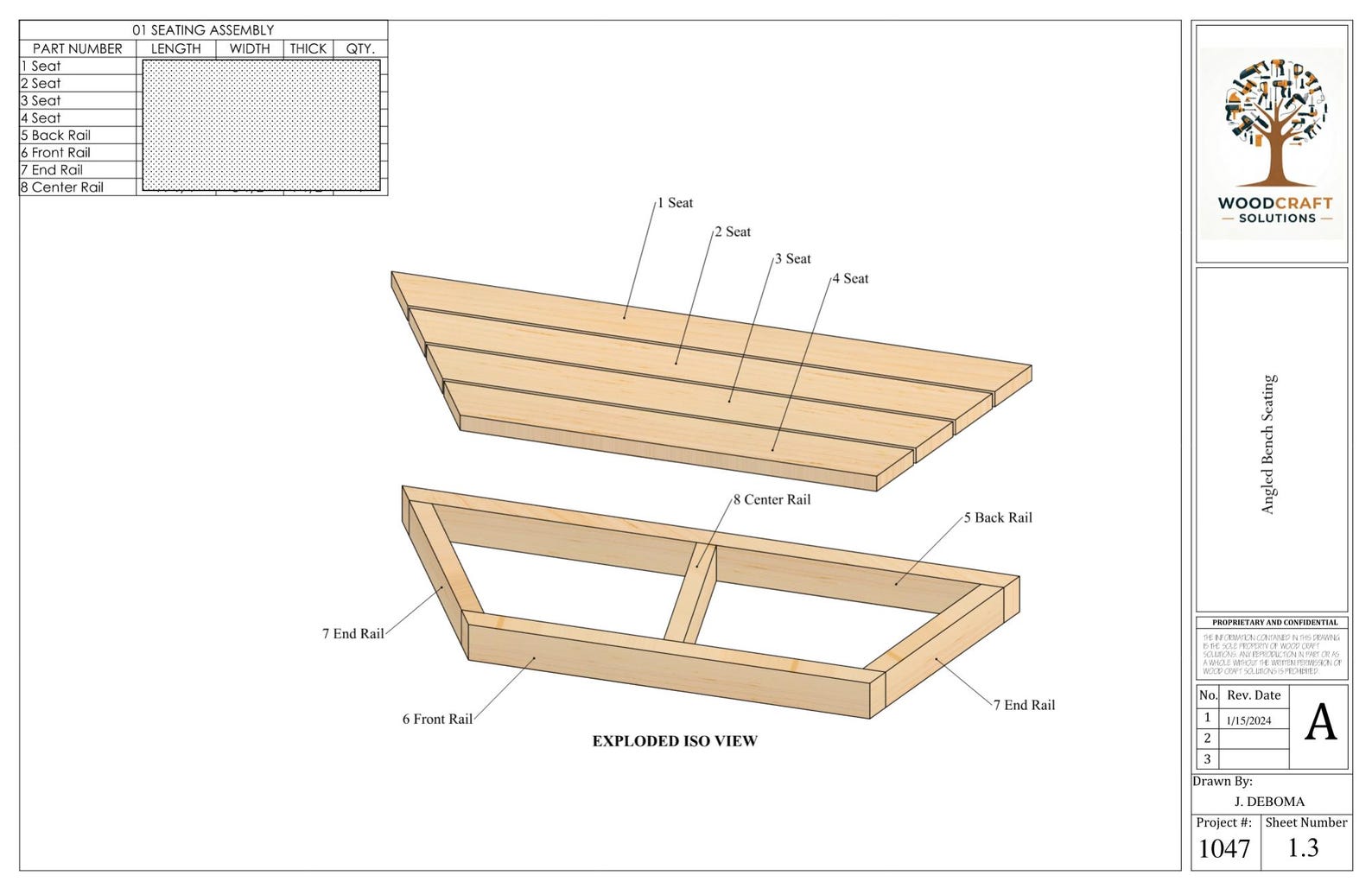 Hexagon Angled Bench - Etsy