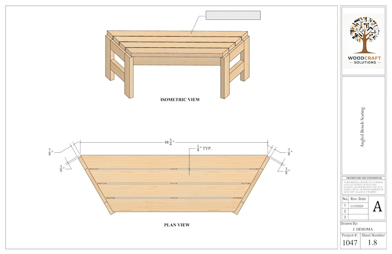 Hexagon Angled Bench - Etsy