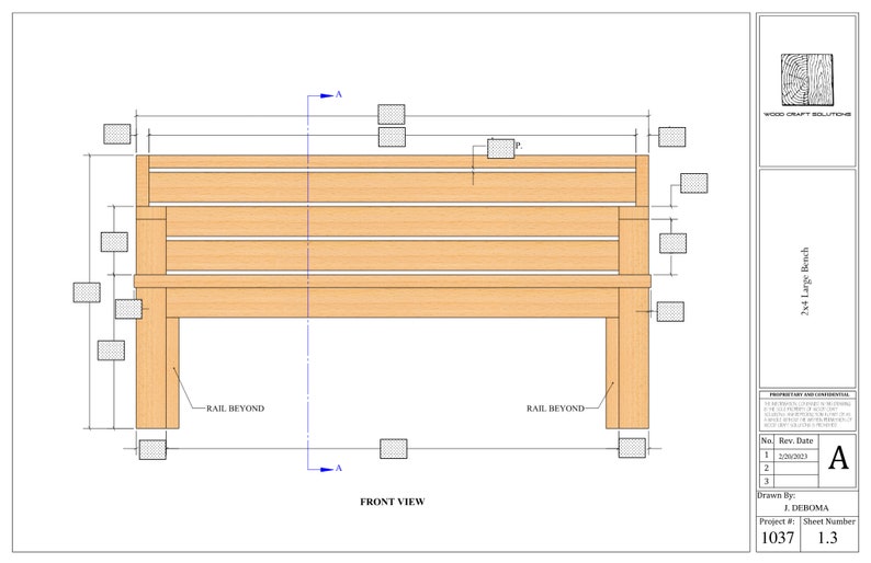 2x4 Large Bench Plans - Etsy