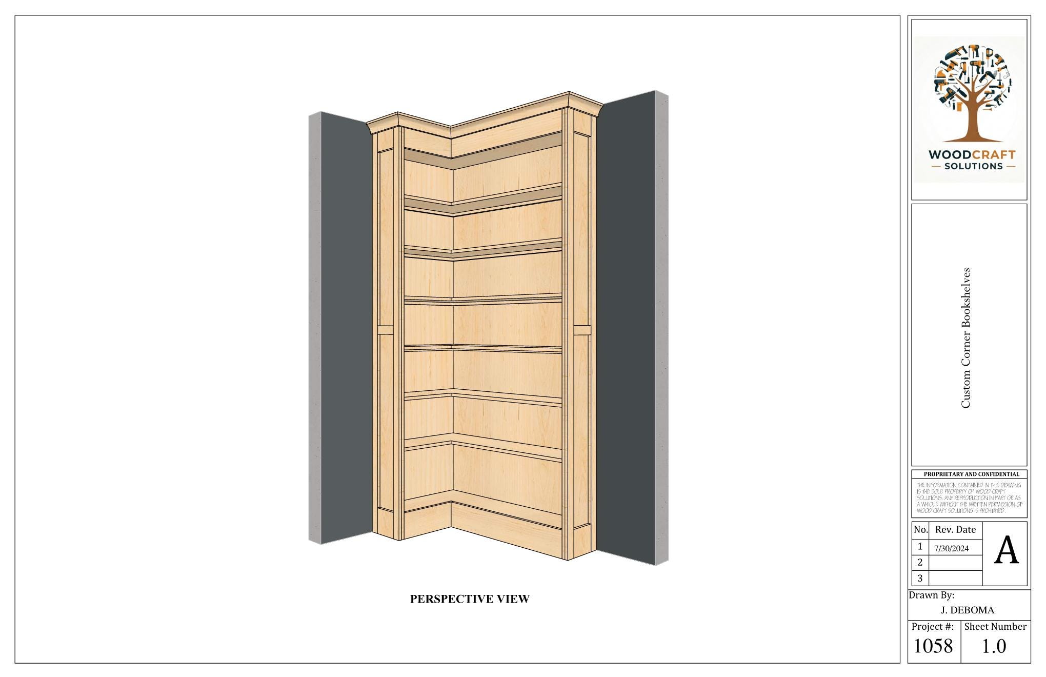 Custom Corner Bookcase - Etsy