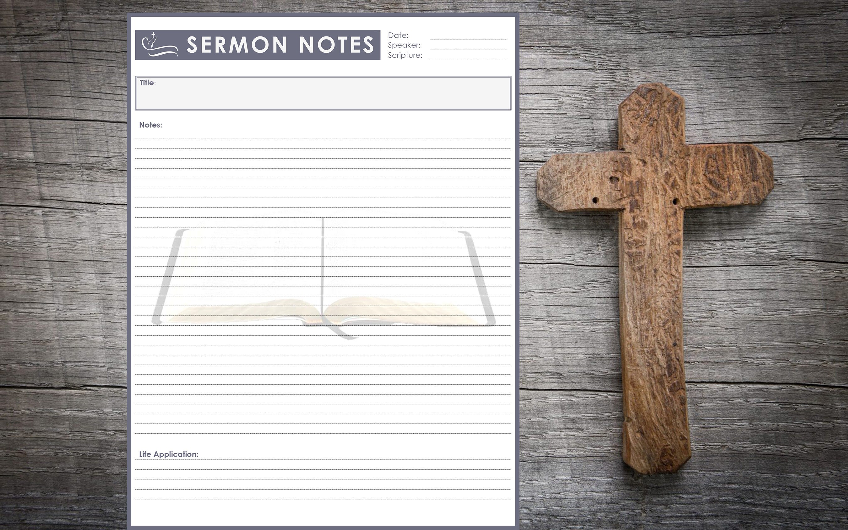 Printable Sermon Notes Template. Digital Sermon Notes Journal - Etsy