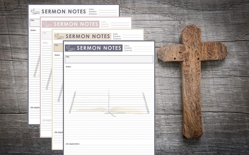 Printable Sermon Notes Template. Digital Sermon Notes Journal - Etsy