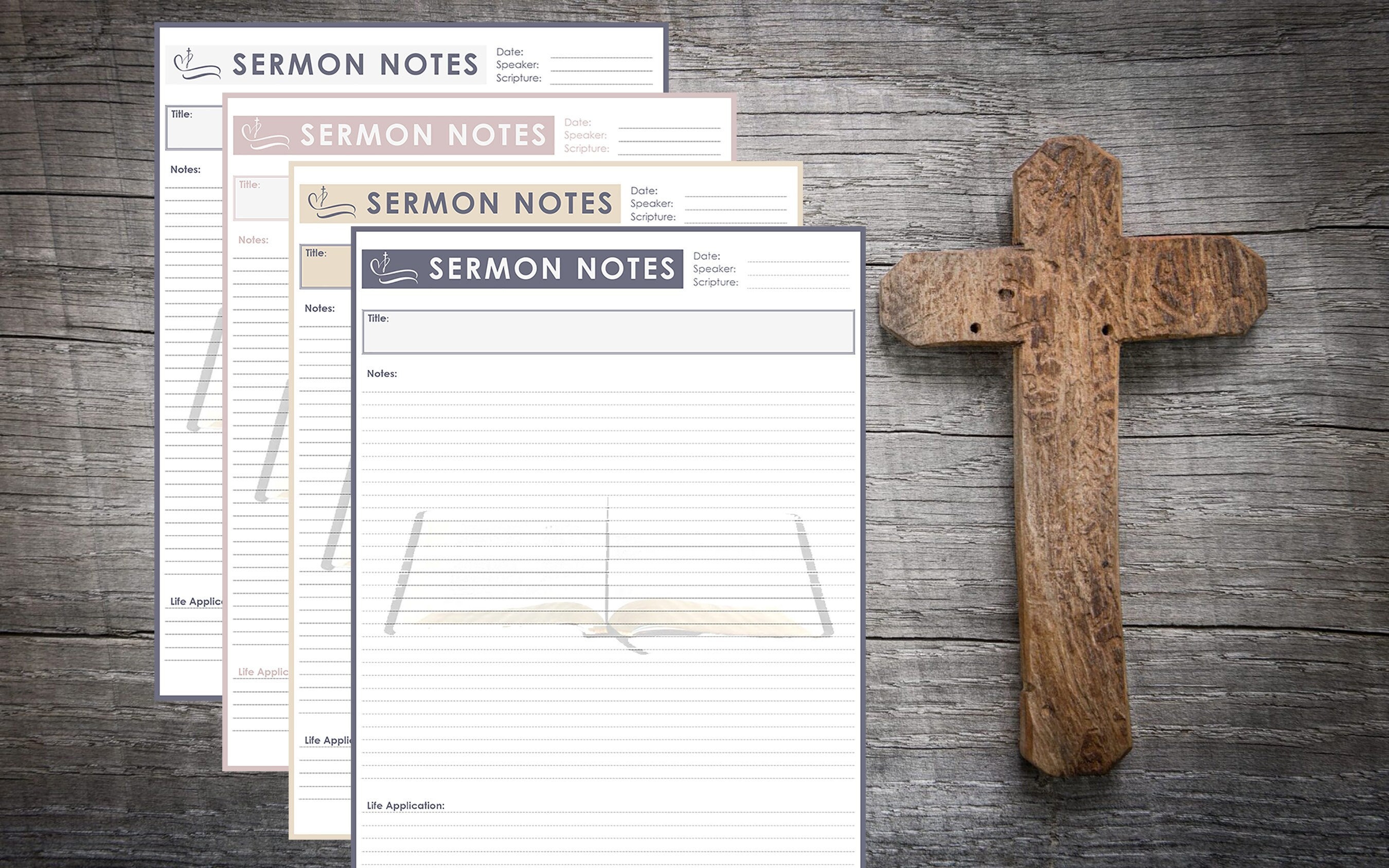 Printable Sermon Notes Template. Digital Sermon Notes Journal - Etsy
