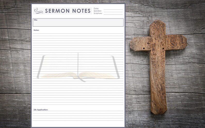 Printable Sermon Notes Template. Digital Sermon Notes Journal - Etsy