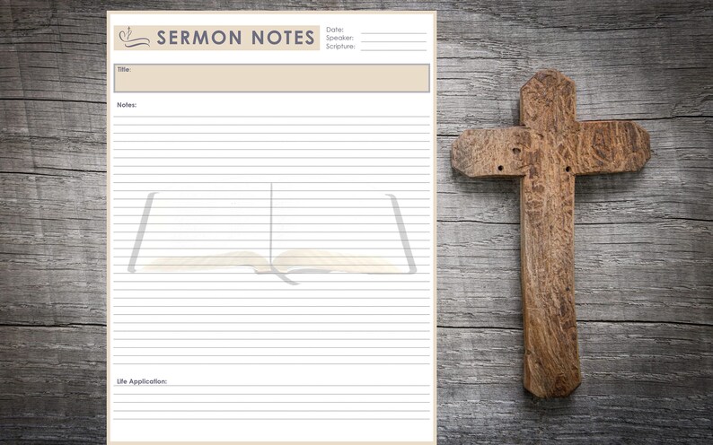 Printable Sermon Notes Template. Digital Sermon Notes Journal - Etsy
