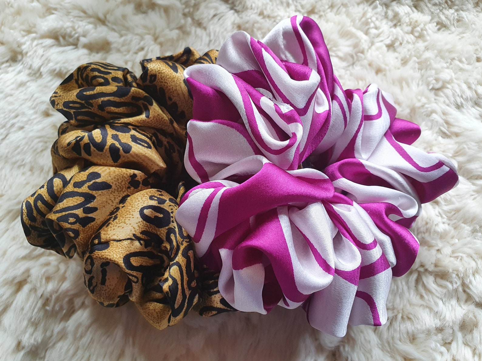 Printed Extra Large Satin Scrunchies Oversized Soft Scrunchies - Etsy