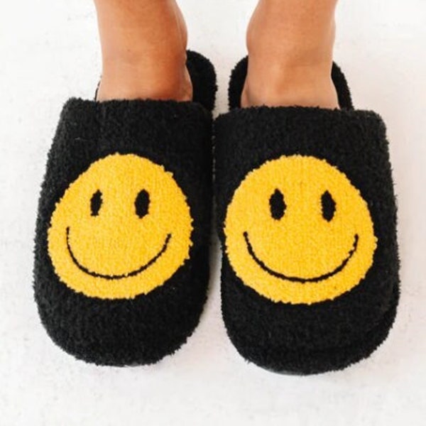 Smiley Face Slippers - Etsy