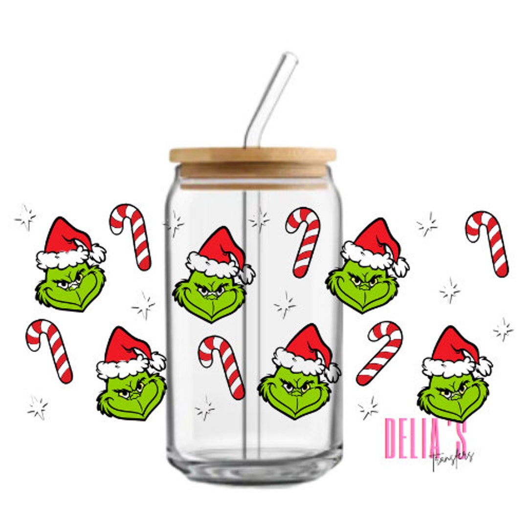 UV DTF Transfer Wrap, Grinch, 16 Oz Libbey, Ready to Ship - Etsy