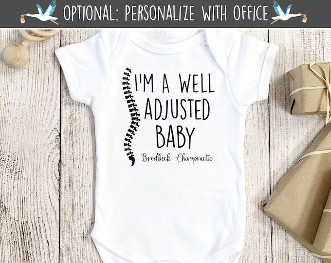 Chiropractor Onesie®, Chiropractor Baby Gift, Well Adjusted Onesie ...