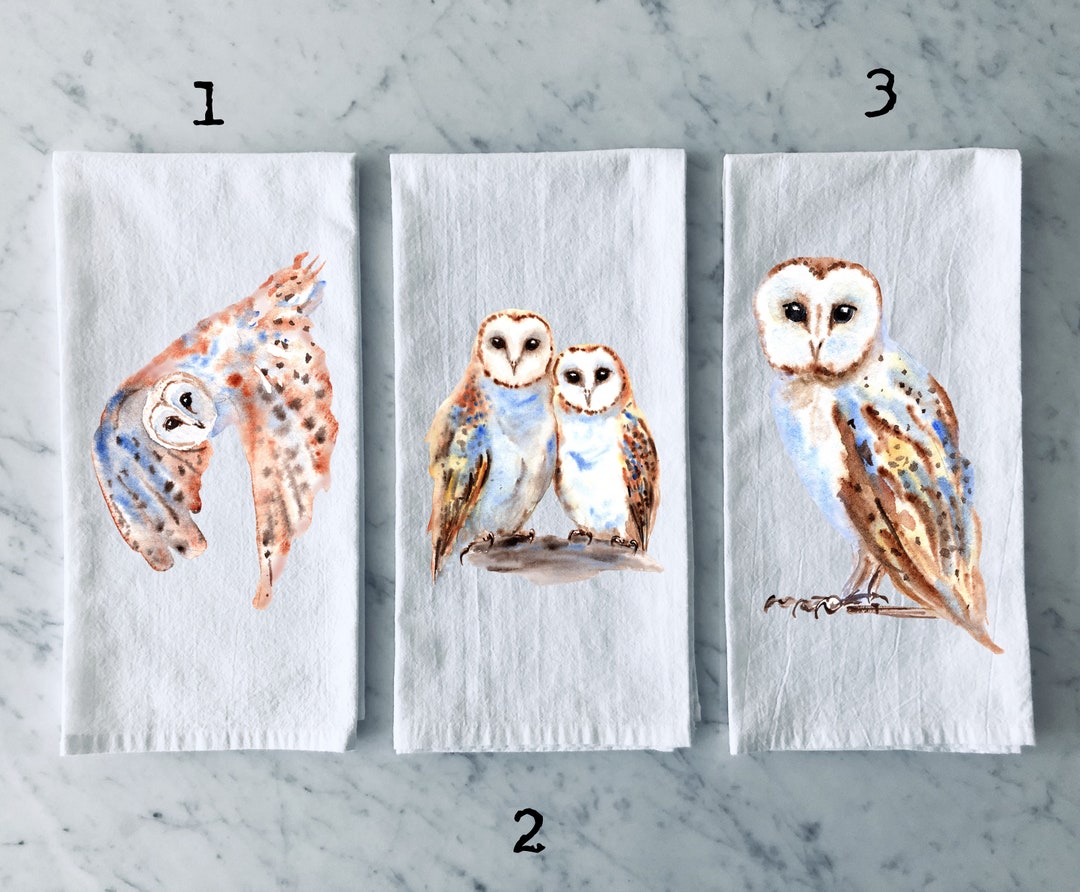 Owl Tea Towel, Housewarming Gift, Owl Kitchen Towel, Owl Towel, Owls ...