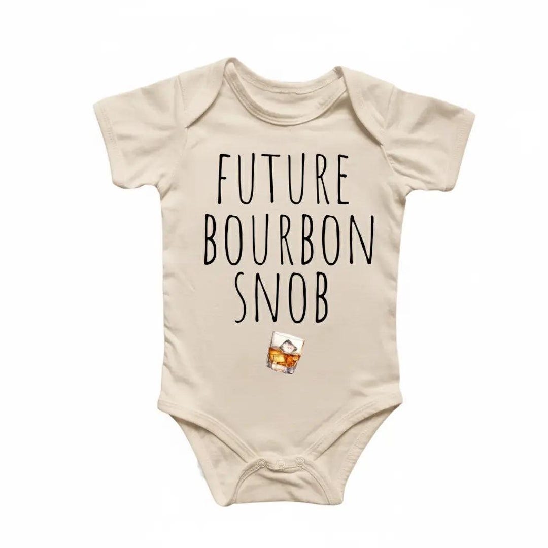 Bourbon Whiskey Snob Baby Onesie® Newborn Cotton Bodysuit Baby Shower ...