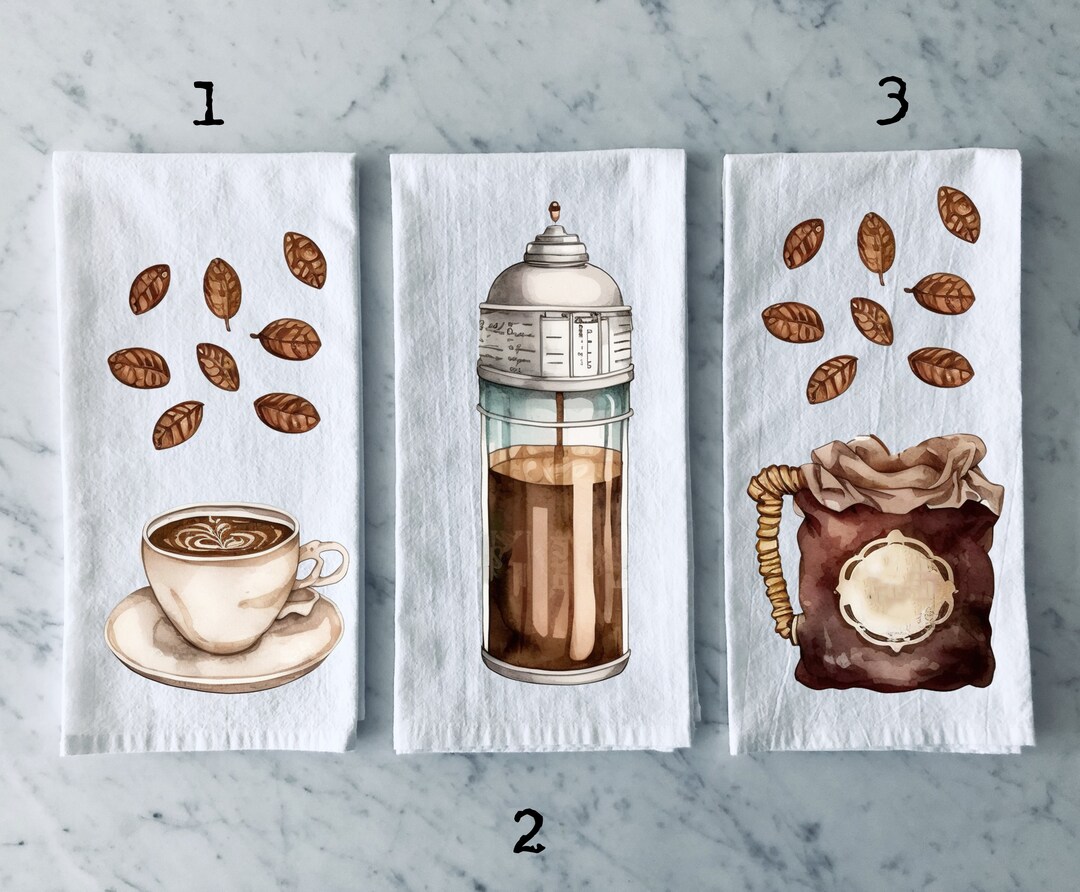 Coffee Tea Towel, Tea Towel, Housewarming Gift, Coffee Kitchen Towel ...