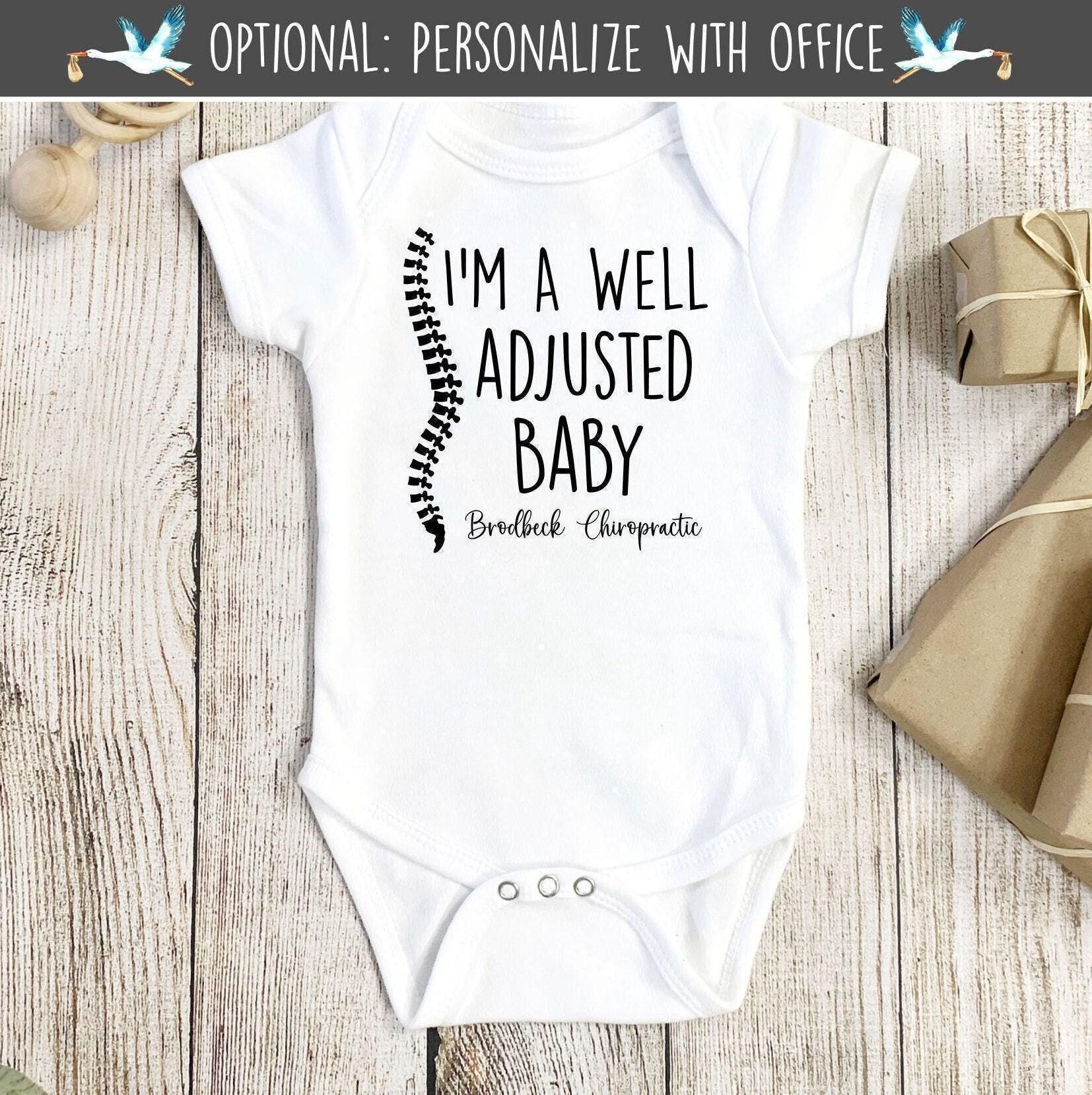 Chiropractor Onesie®, Chiropractor Baby Gift, Well Adjusted Onesie ...