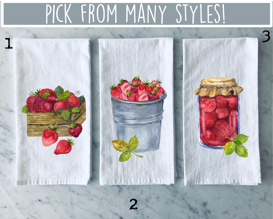 Strawberry Tea Towel | Housewarming Gift | Summer Decor | Gifts for Her ...