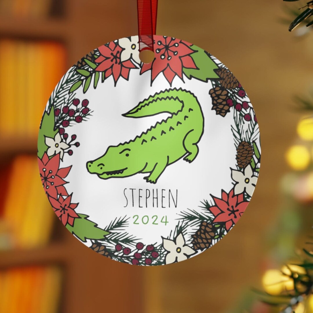 Alligator Ornament, Alligator, Christmas Ornament, Ornament, Crocodile ...