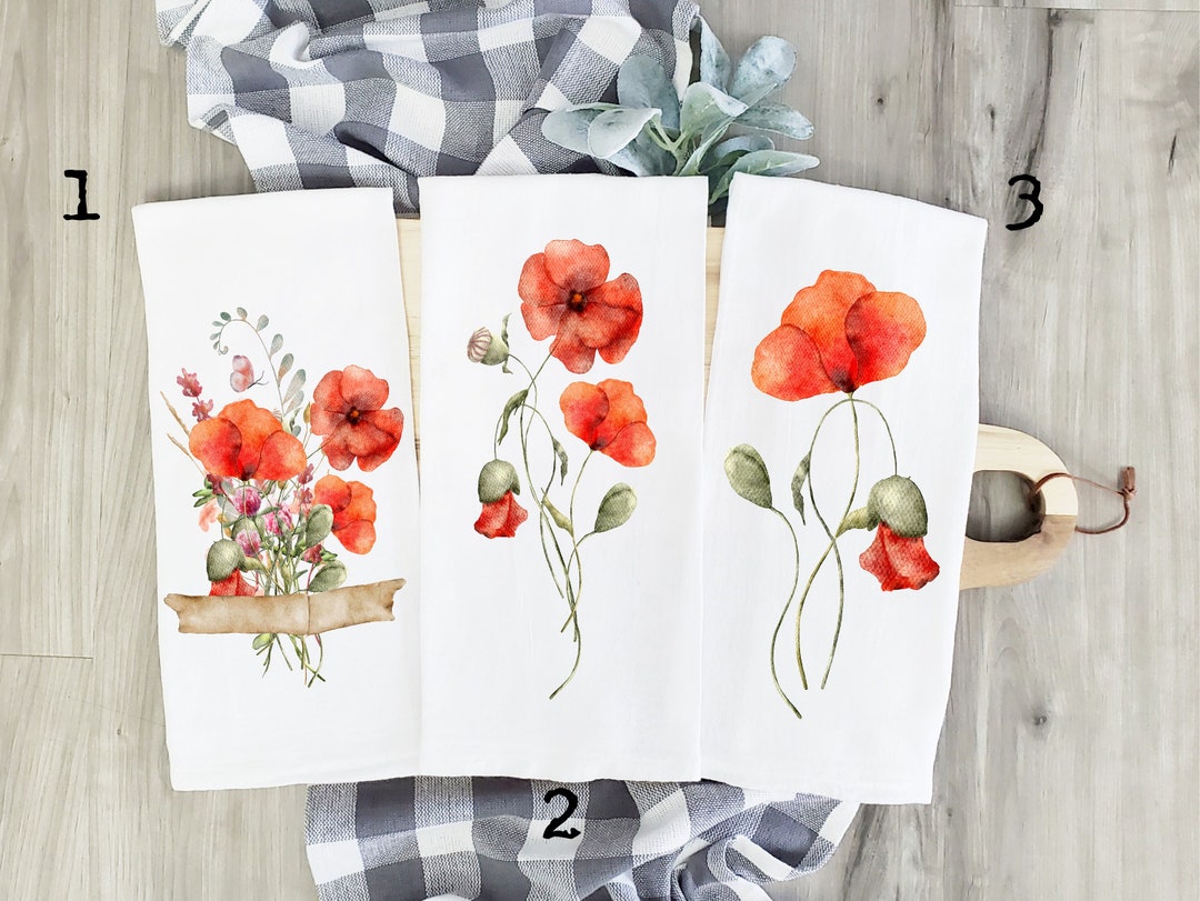 Flower Tea Towels, Flower Hand Towels, Flower Dish Towels, Flower ...