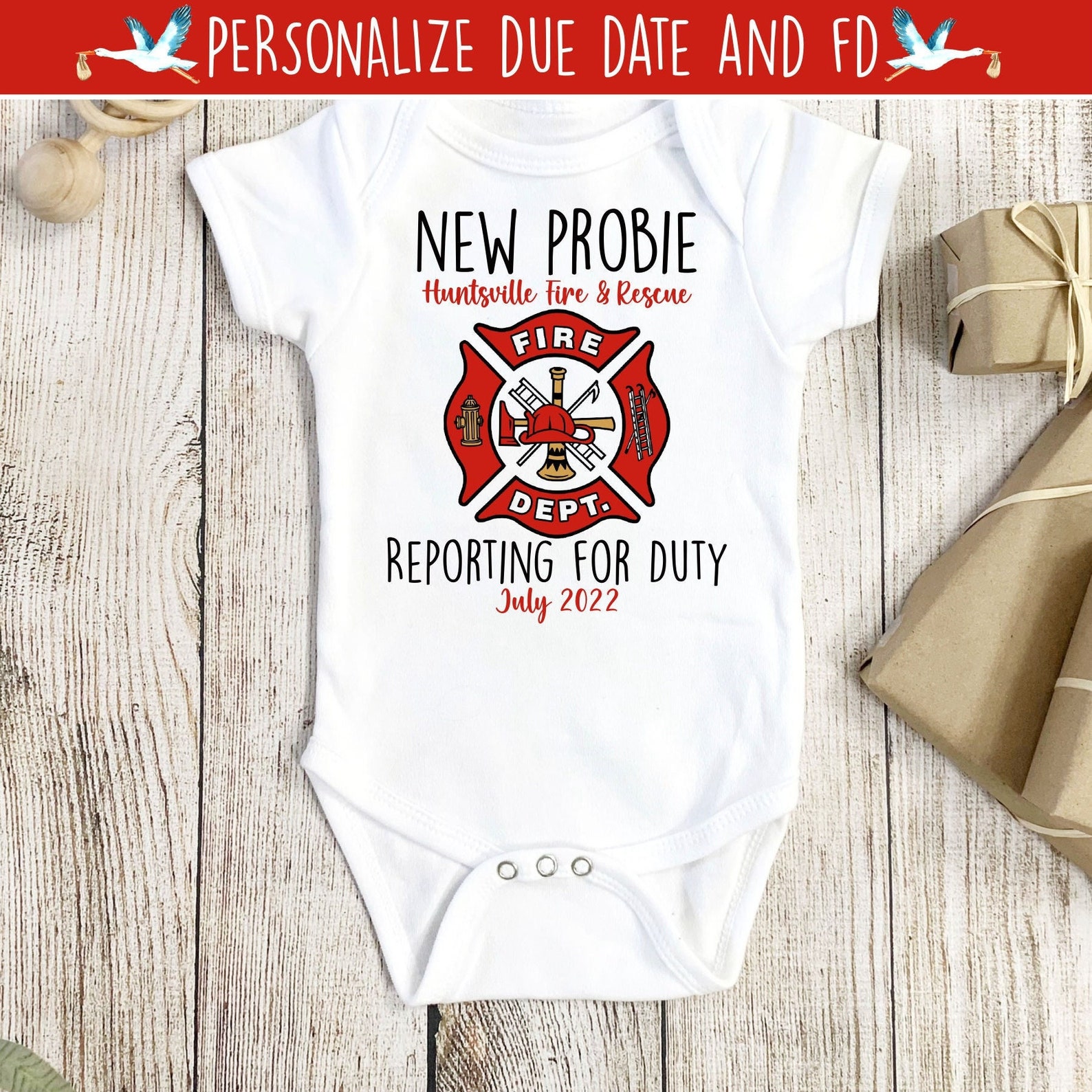 Firefighter Baby Onesie® Fire Department Onesie® Fire - Etsy