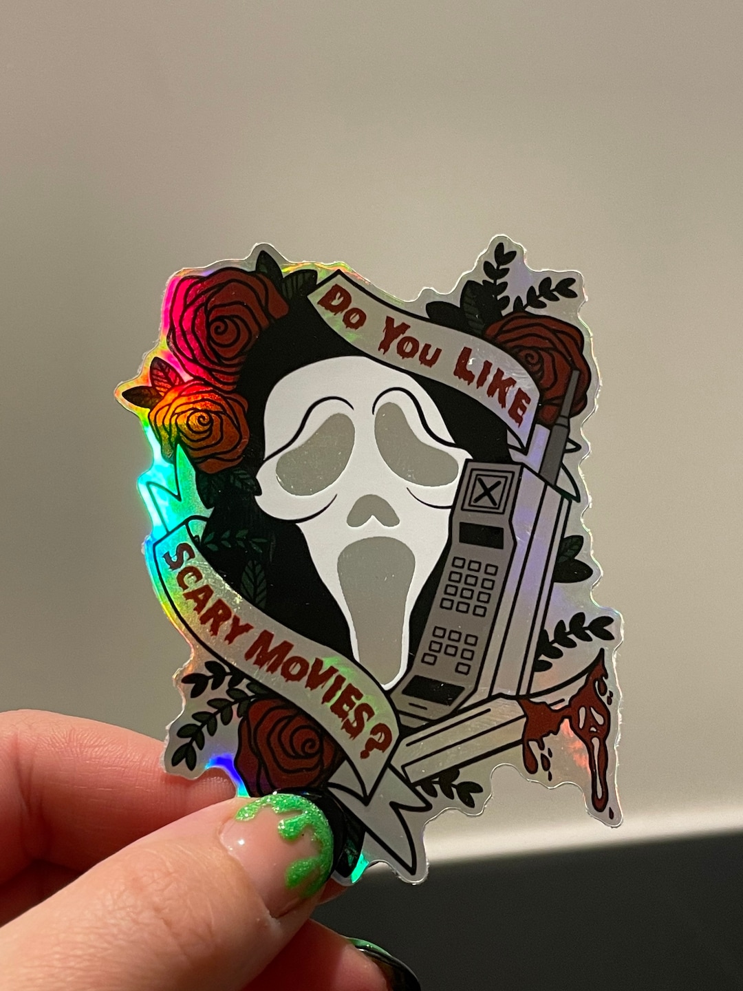 Ghostface Sticker Holographic Sticker Scream Horror - Etsy