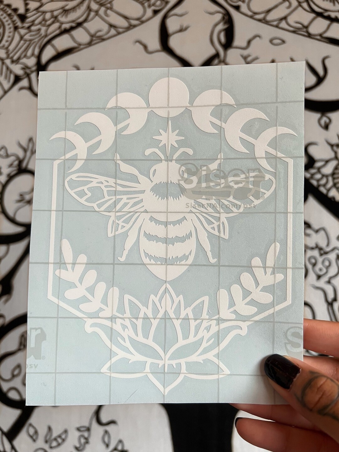 Bee Lotus Vinyl Sticker | Mystic Bee Sticker | Witchy Car Decal - Etsy