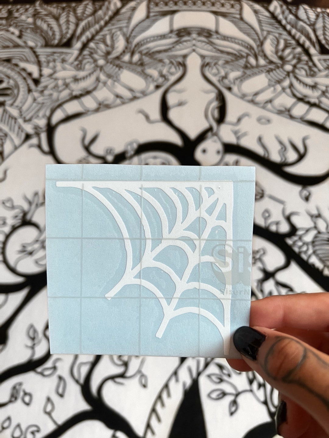 Spider Web Vinyl Sticker | Spider Web Window Decal | Mirror Decal - Etsy