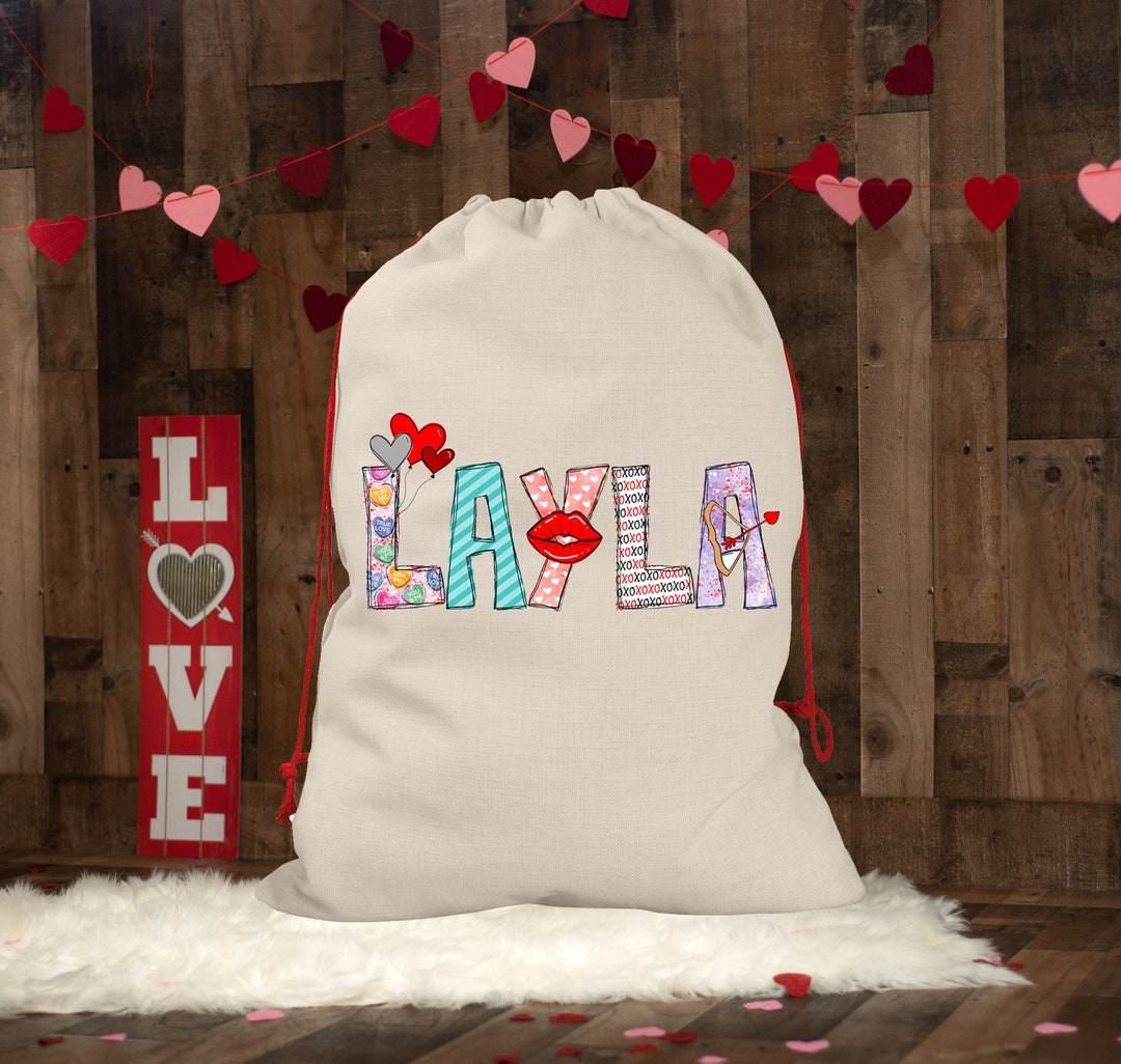 Personalized Valentines Day Love Sack, Valentines Day Gift Bag ...