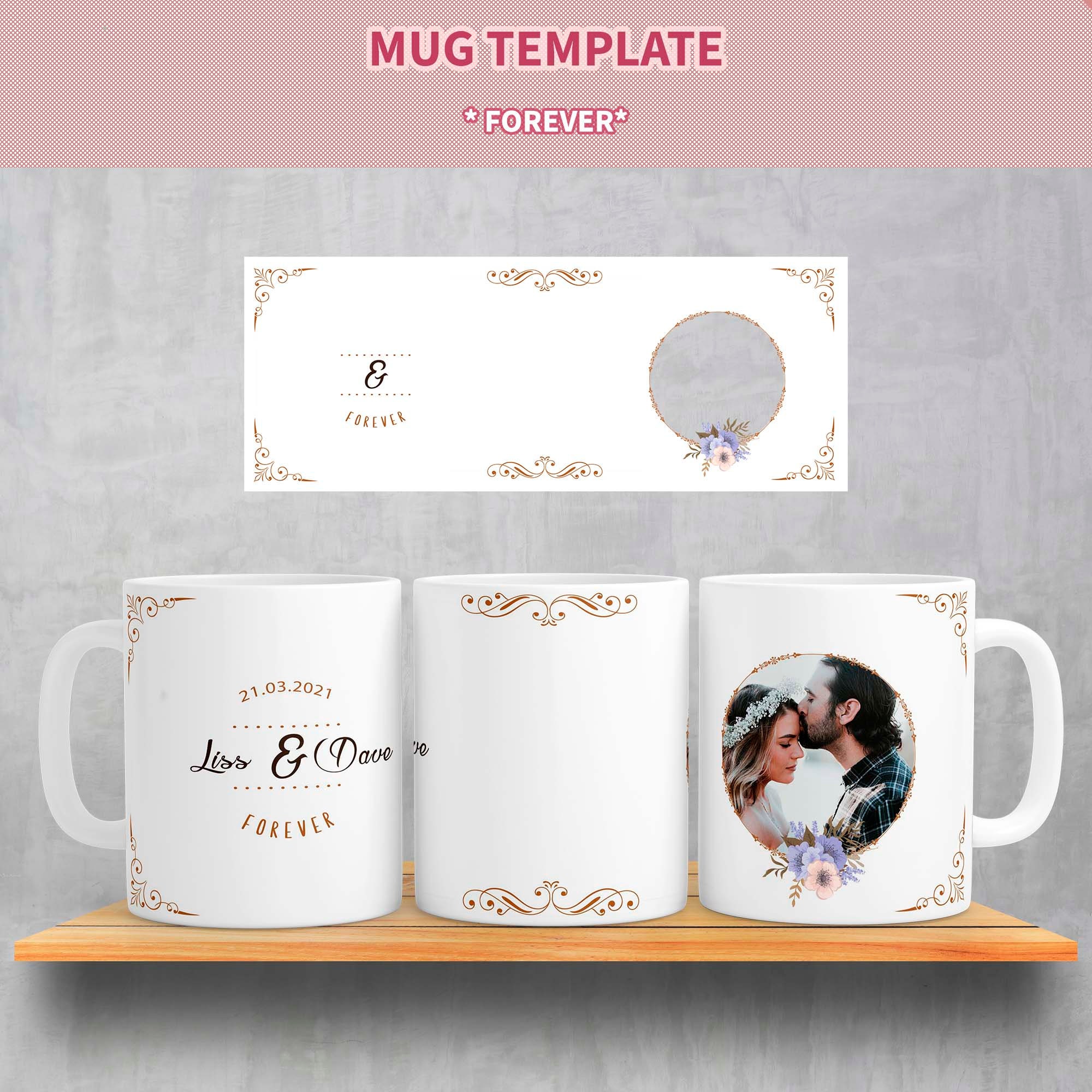 Mug template perzonalized married wedding Mug template | Etsy