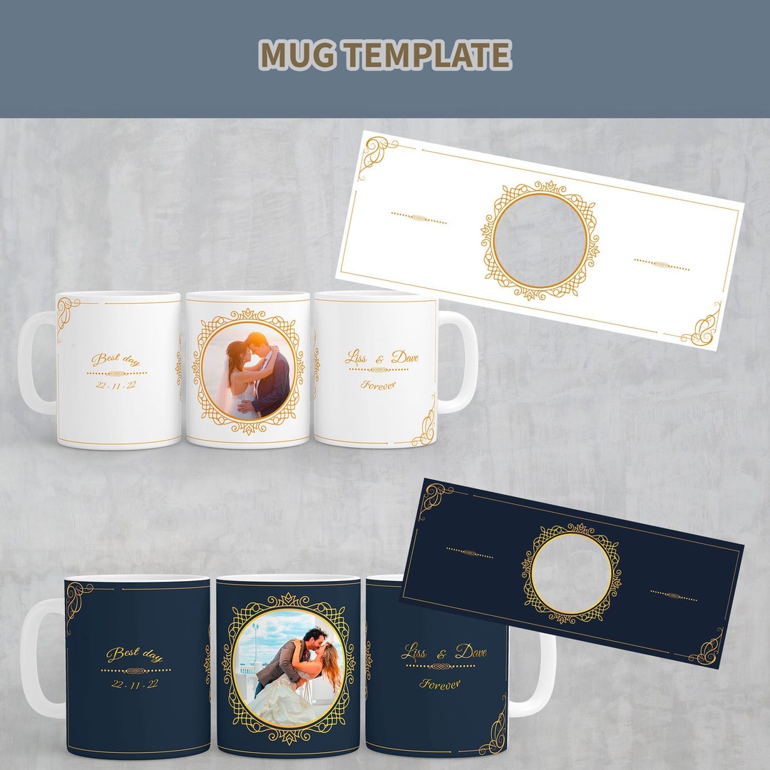 2 Digital Mug Template Married, Wedding - Digital Mug Template ...