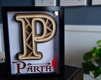 Initial Letter Name Shadow Box - Etsy