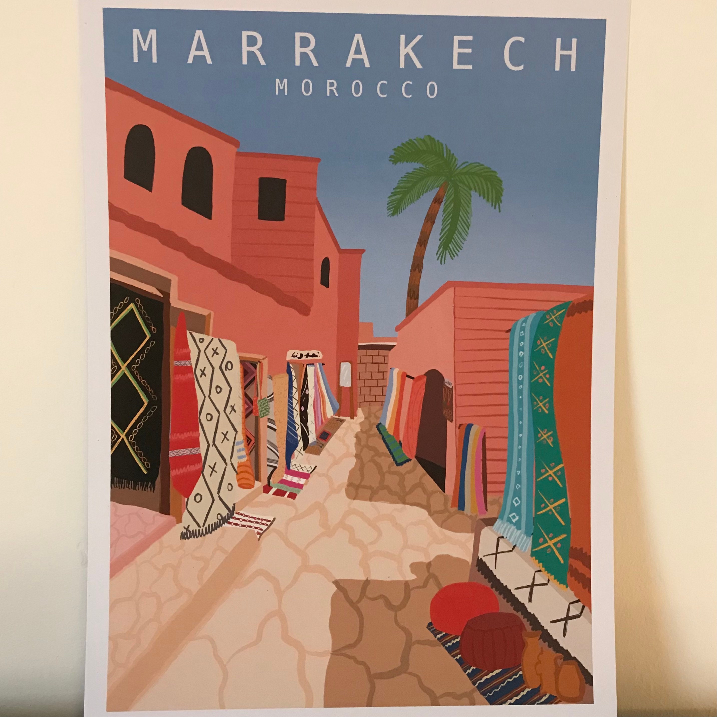 Marrakech Morocco Destination Print Travel Print Postcard | Etsy