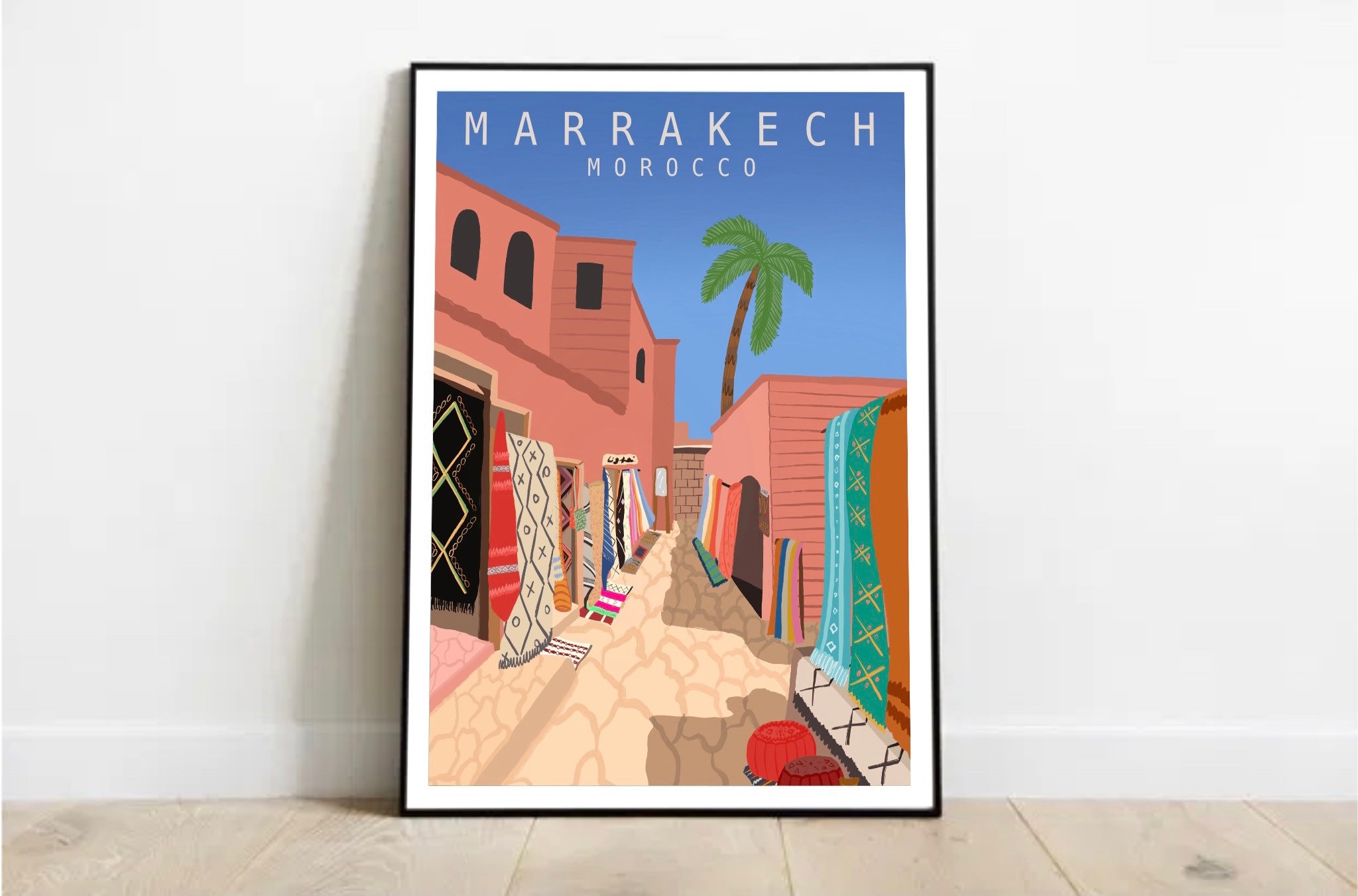 Marrakech Morocco Destination Print Travel Print Postcard Digital ...
