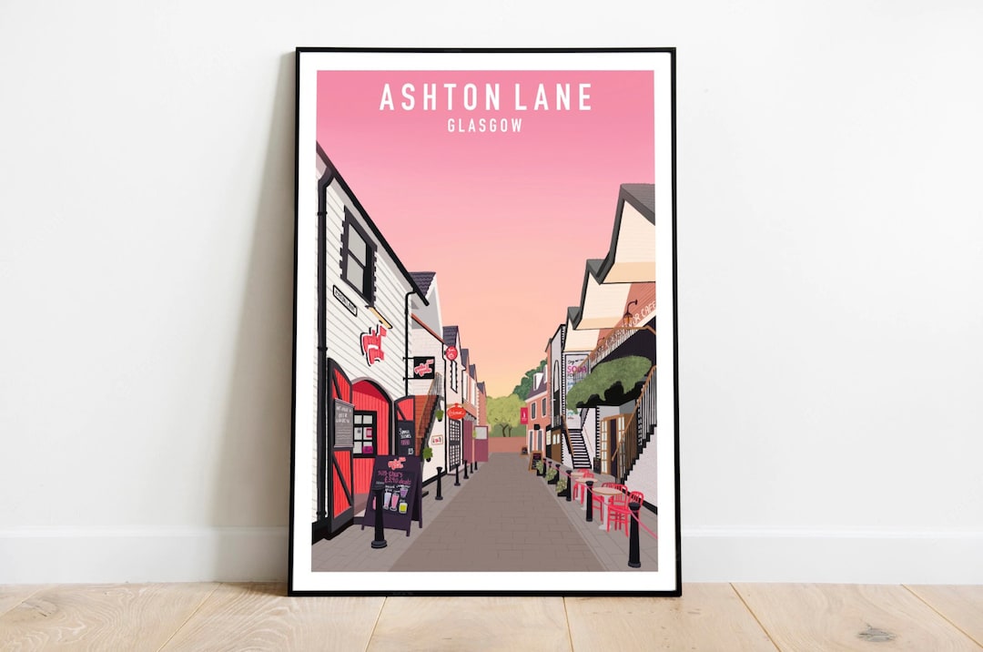 Ashton Lane Glasgow Scotland Destination Print Travel Print Bars ...