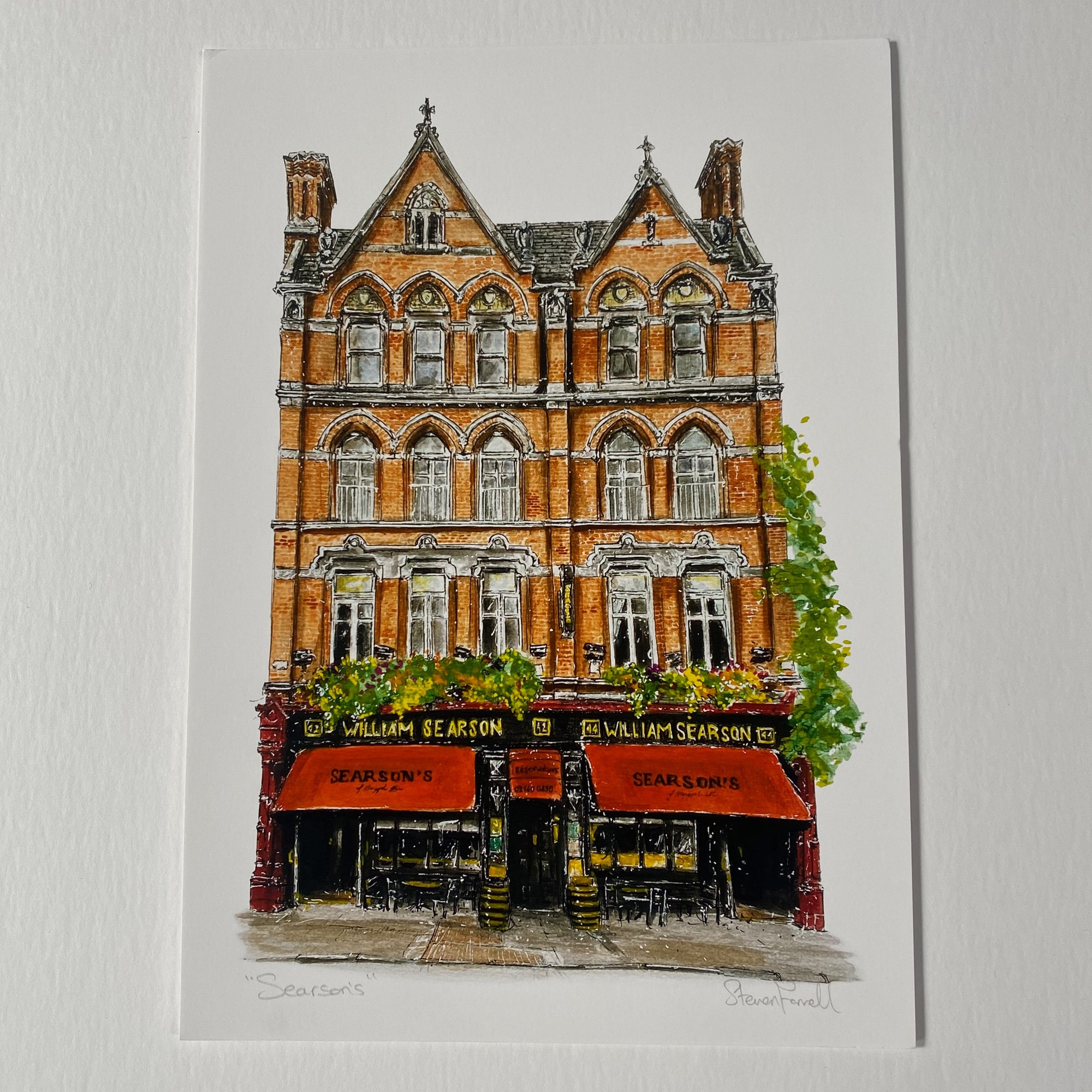 Searsons Pub, Dublin Ireland Pub, Framed Illustration, Match Day, Gift ...