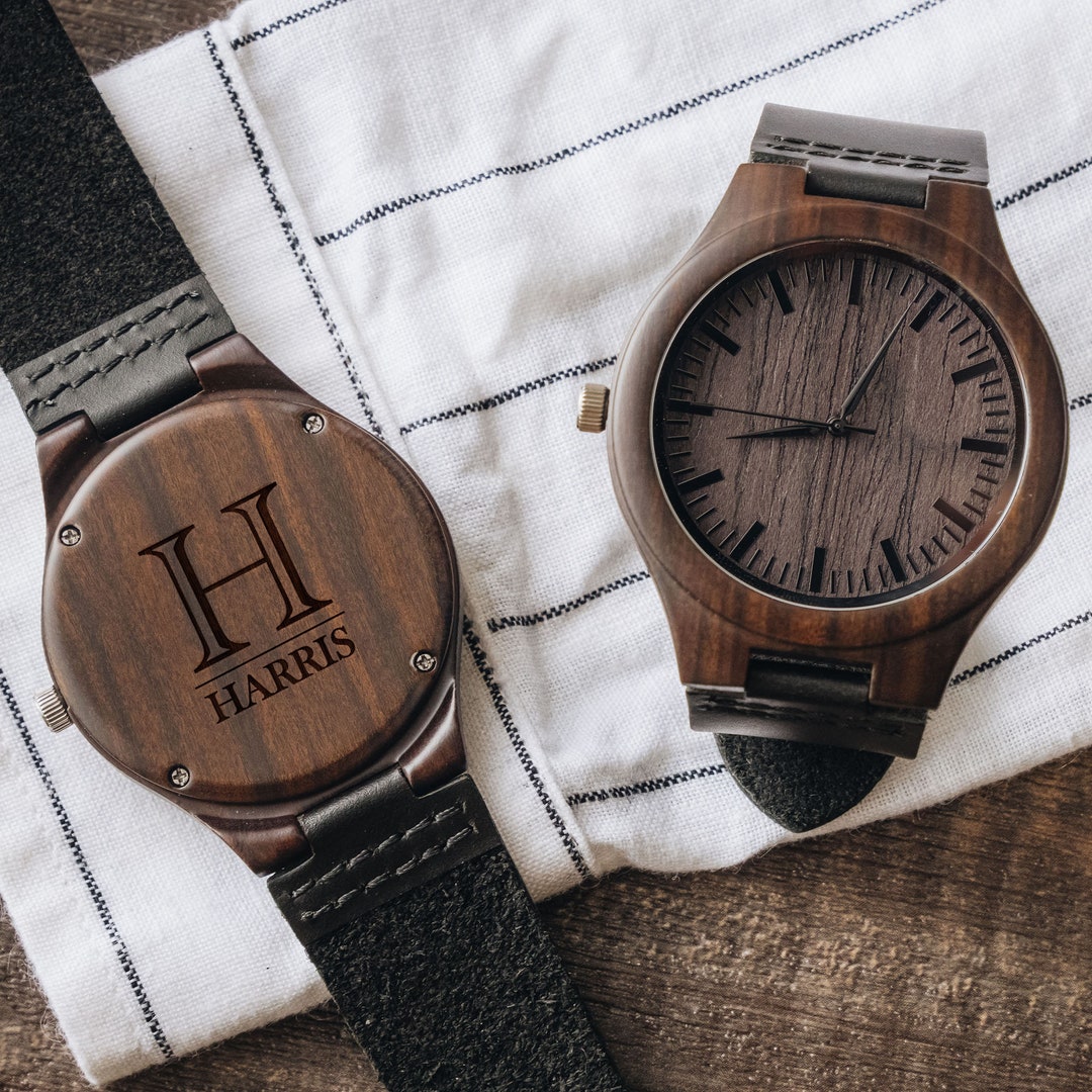 Engraved Wooden Watch for Men Anniversary Gifts for Husband ...