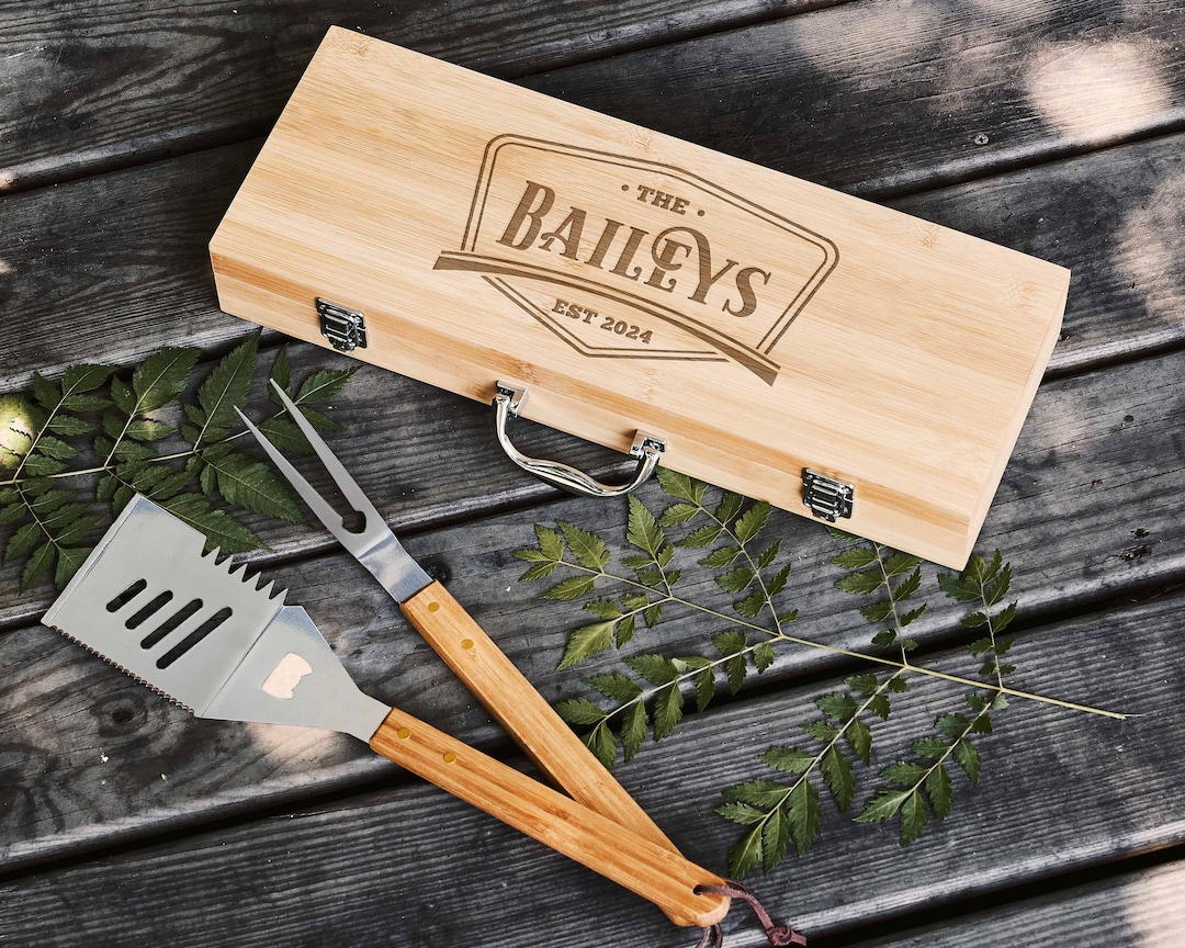 Custom BBQ Set Father's Day Gift Personalized Grilling Set Engraved ...