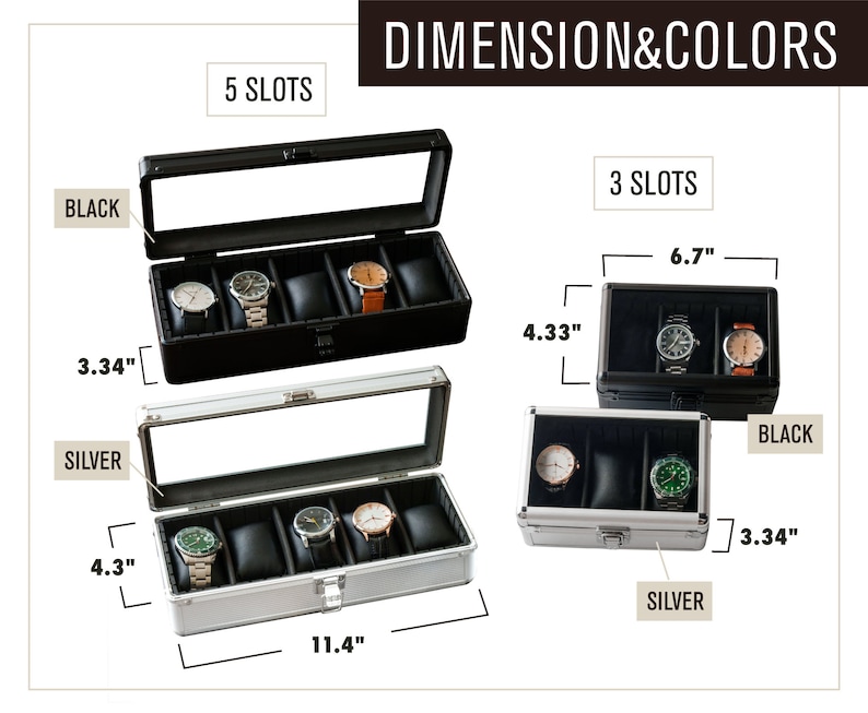 Personalized Aluminum Watch Box, Wedding Gift for Him, Anniversary ...