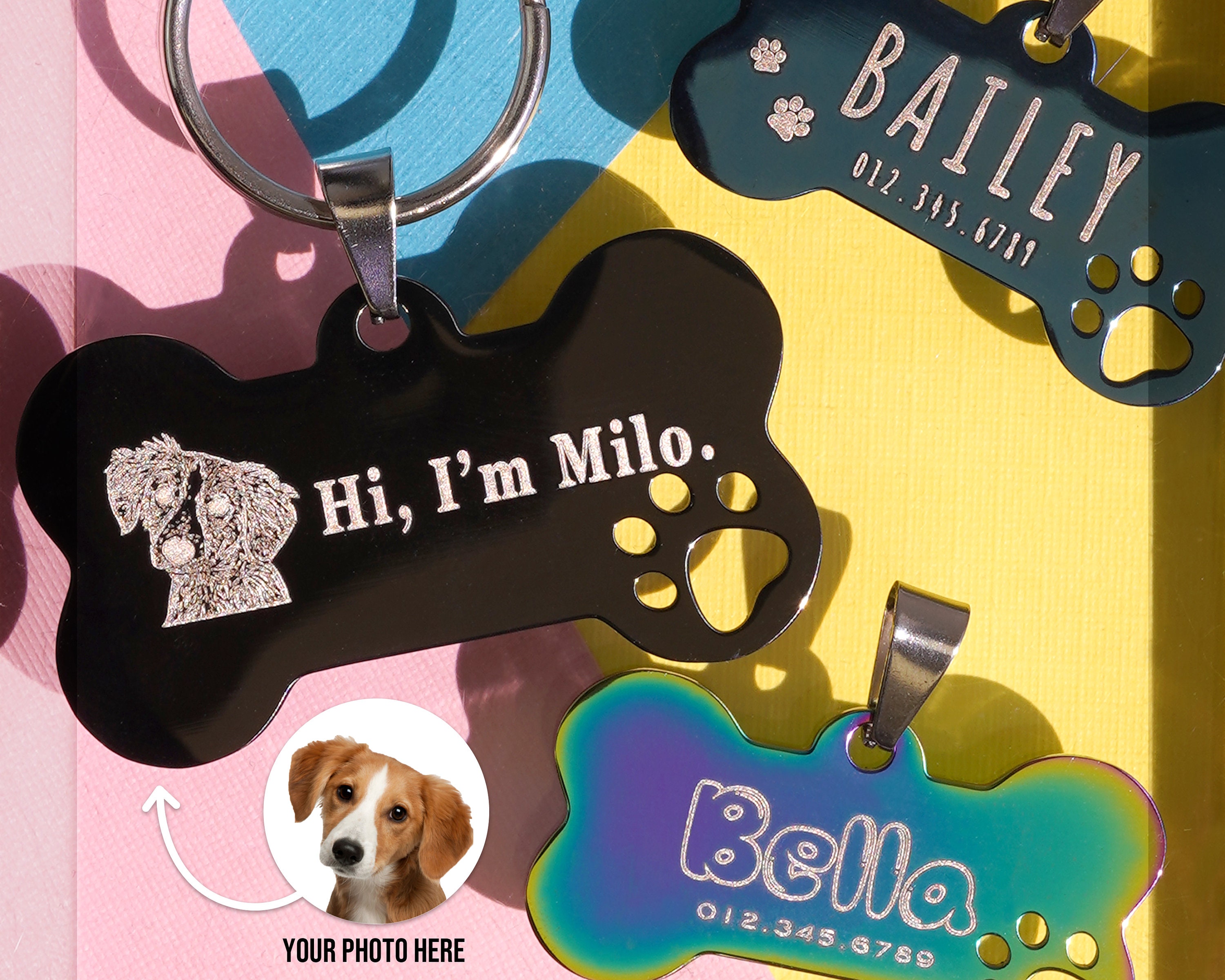 Custom Dog Tag Personalized Dog ID Name Tag Engraved Pet | Etsy