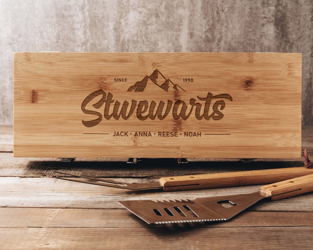 Engraved Grill Set-bbq Set Dad Christmas Gift for Husband Personalized ...