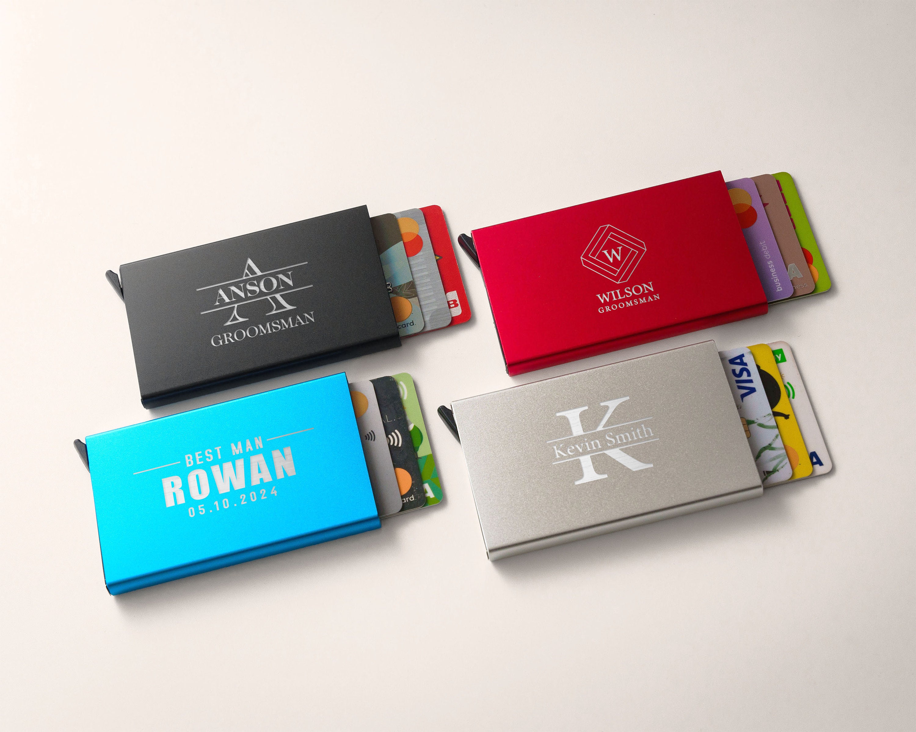 Custom Engraved Aluminum Slim Wallet: Groomsmen Gift, RFID Blocking - Etsy