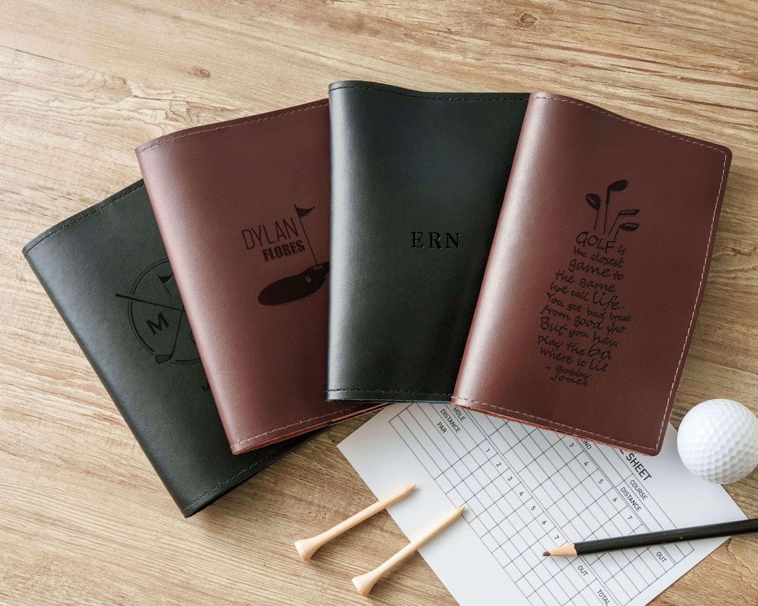 Gift for Him, Leather Golf Scorecard Holder: Dad, Husband, Boyfriend ...