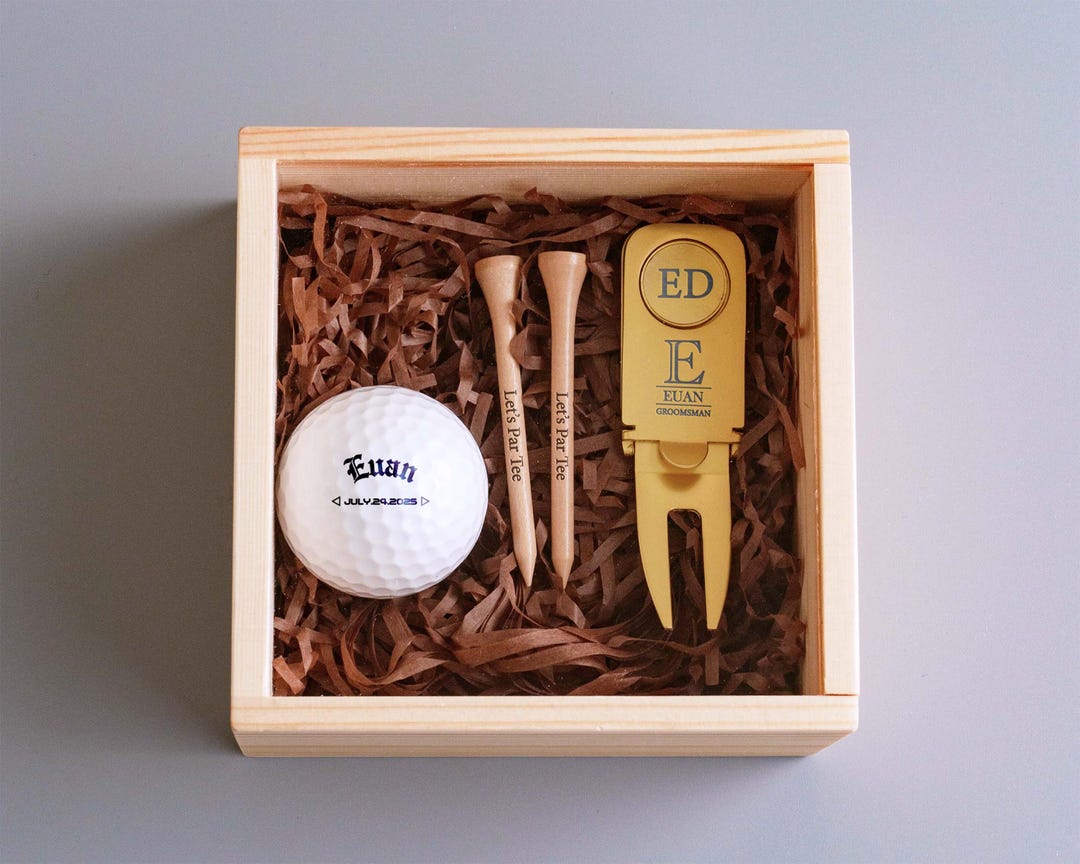 Custom Golf Ball Gift Set With Ball Marker, Divot Tool, Golf Tees ...