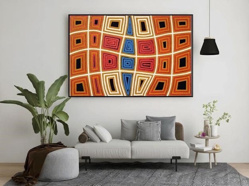 Aboriginal Original tingari Acrylic Art Painting on Canvas, , Wall Art ...
