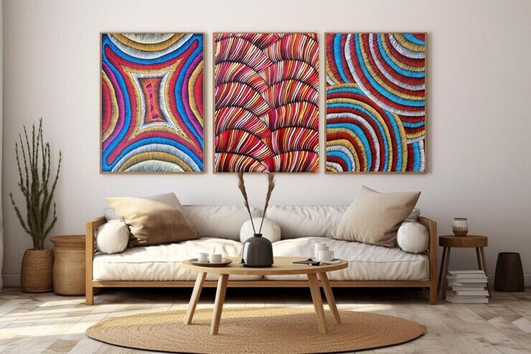 The Nature of Utopia Aboriginal Art 3 Set 45x60 - Etsy