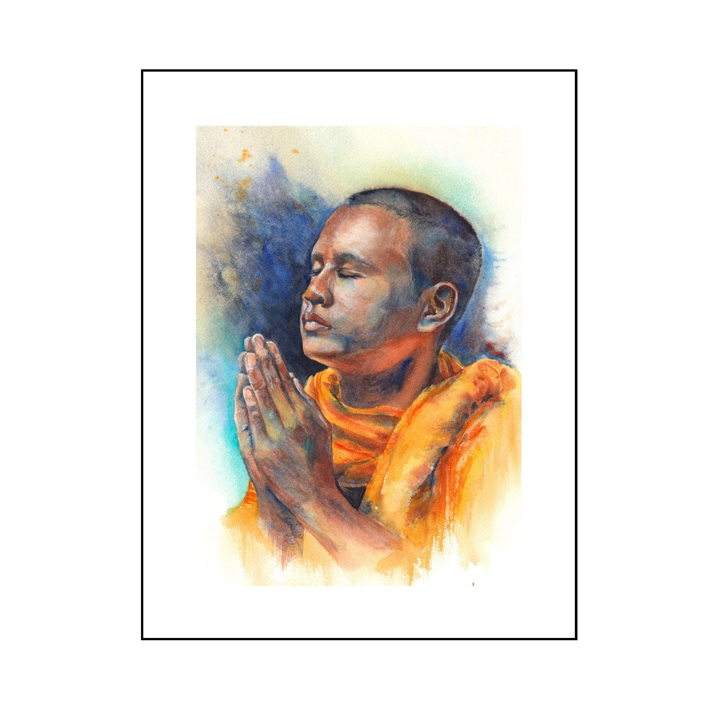 Monk Praying Painting